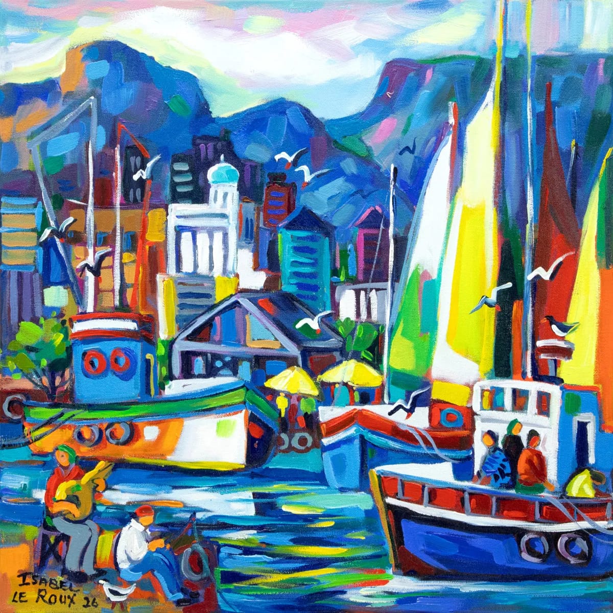 Sails on Waterfront, Cape Town - Isabel le Roux - Robertson Art Gallery